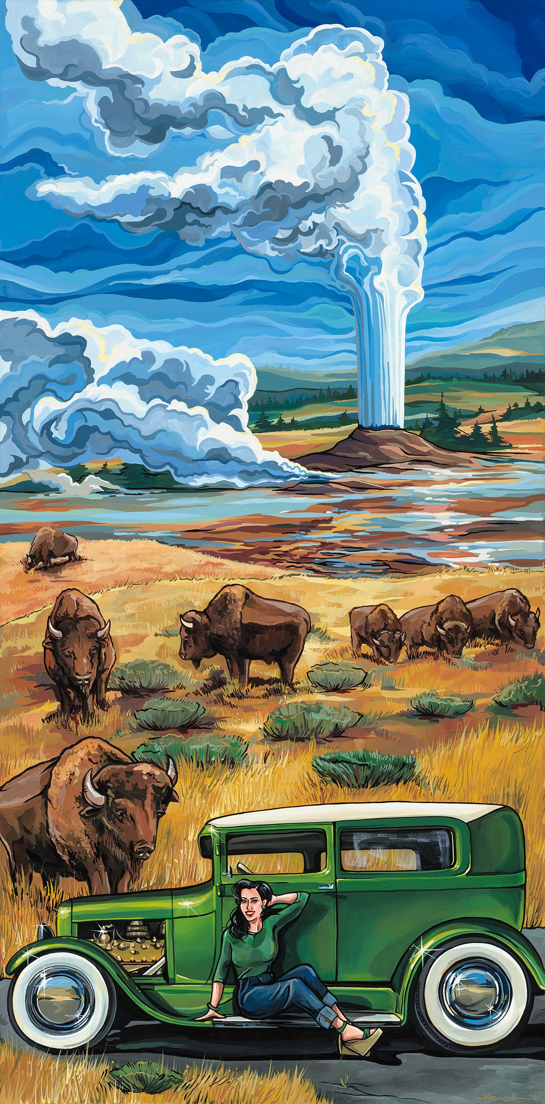 Yellowstone Original Painting – Asphalt Canvas Custom Art
